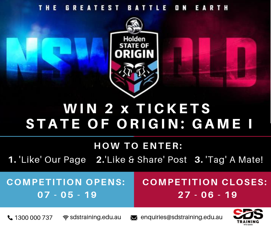 WIN 2 x TICKETS TO STATE OF ORIGIN | SDS Training